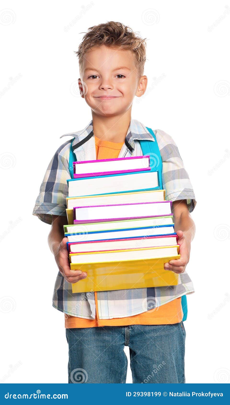 Boy with books stock image. Image of books, education - 29398199