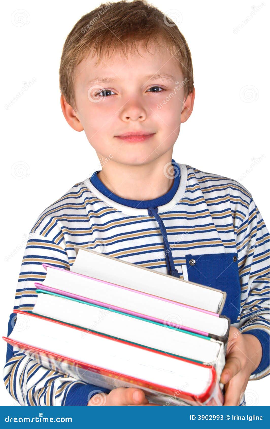Boy with books stock image. Image of isolated, holding - 3902993