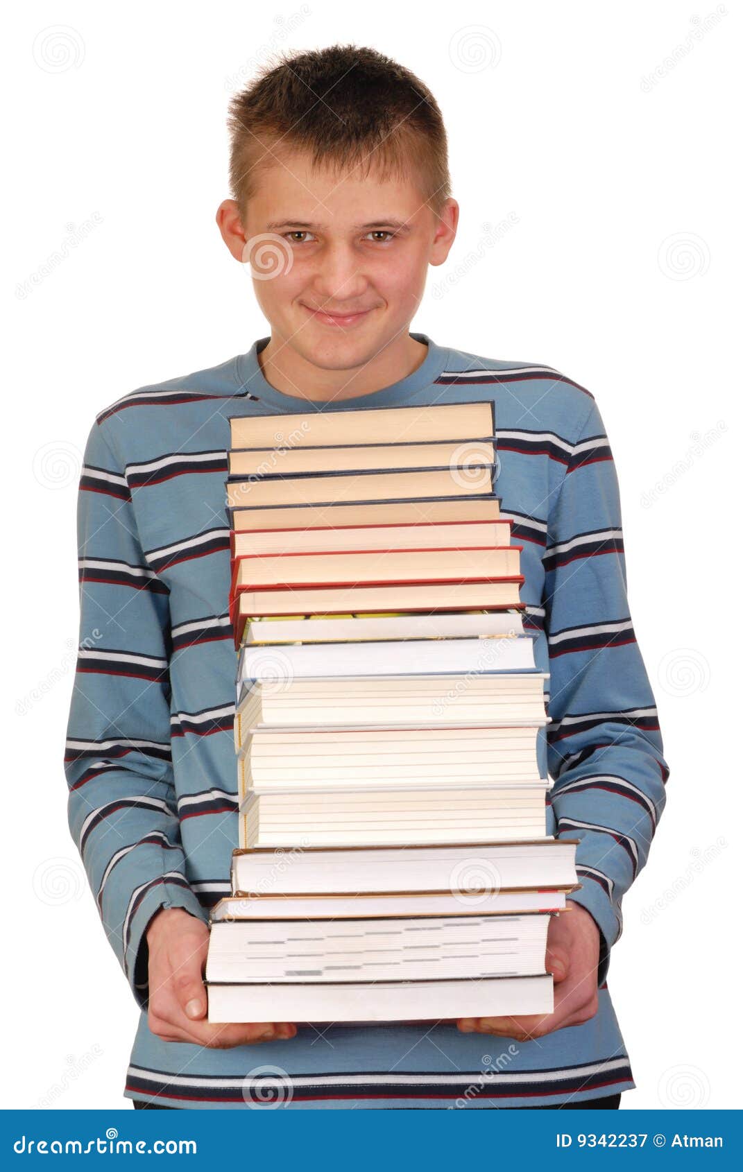 Boy with Books stock image. Image of smiling, books, book - 9342237