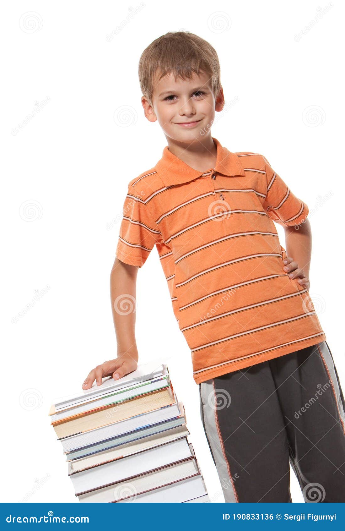 Boy and books stock photo. Image of male, learning, shot - 190833136