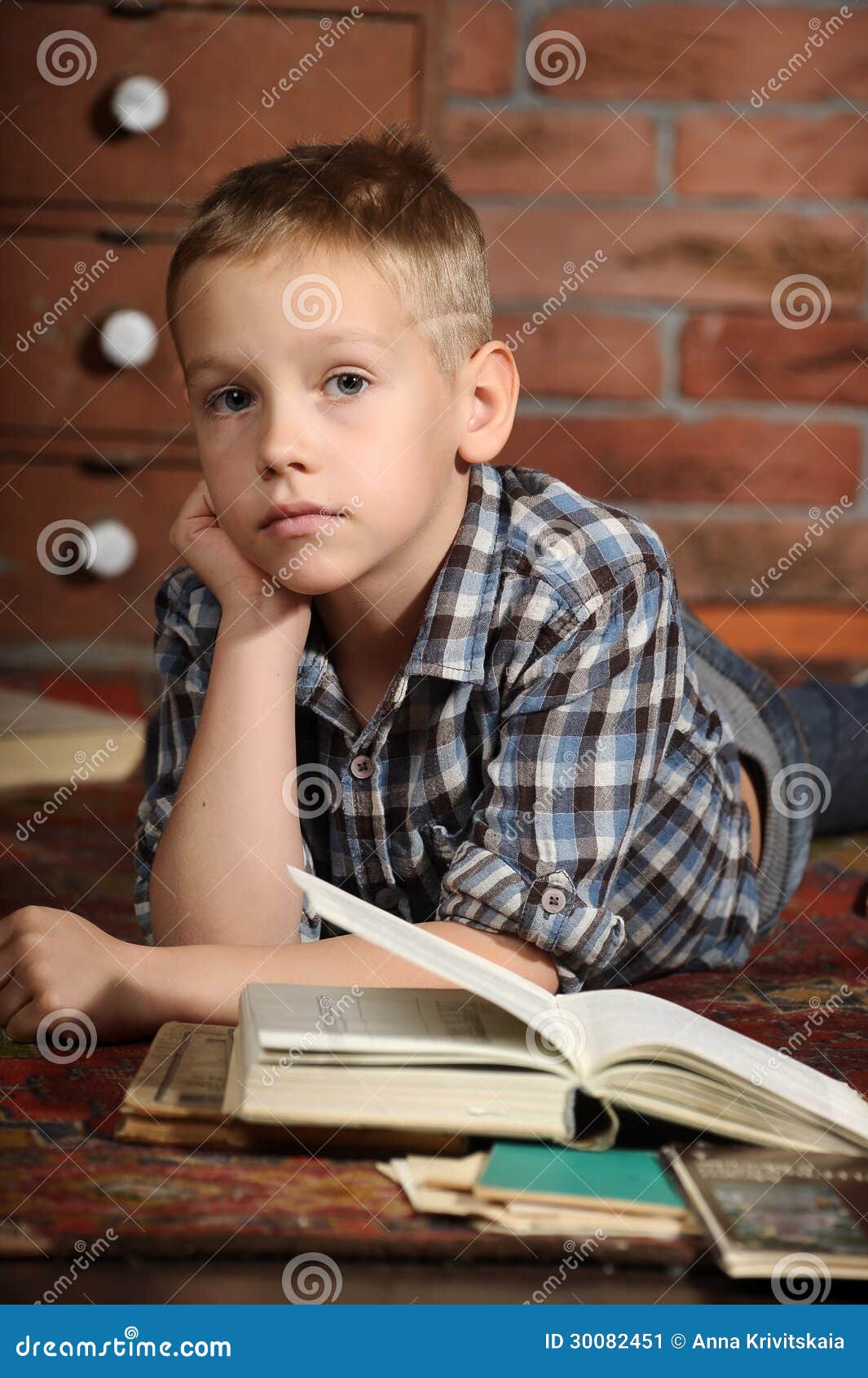 Boy with a books stock image. Image of lesson, classwork - 30082451