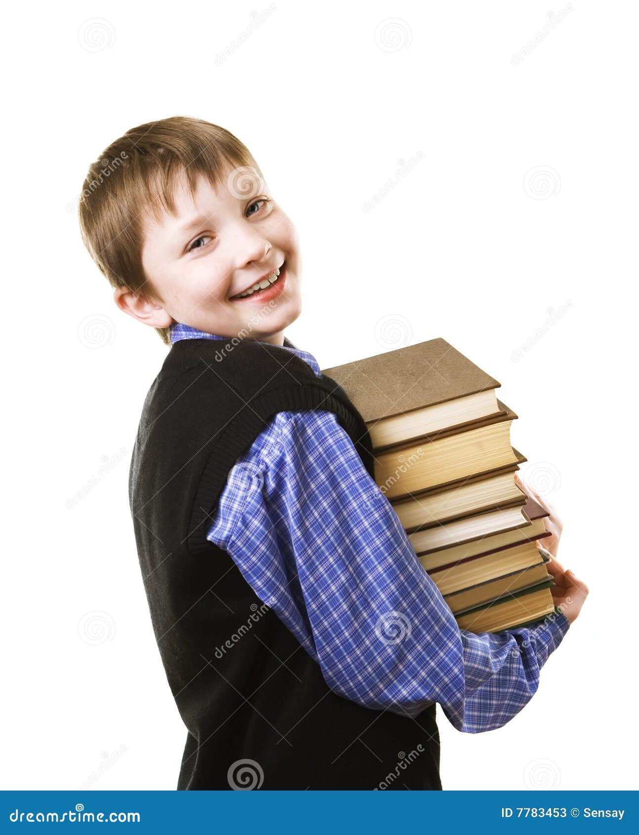 Boy with books II stock image. Image of teenager, literature - 7783453