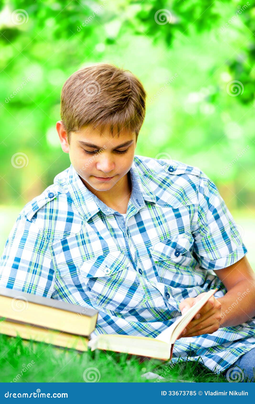 Boy with books stock image. Image of reading, knowledge - 33673785