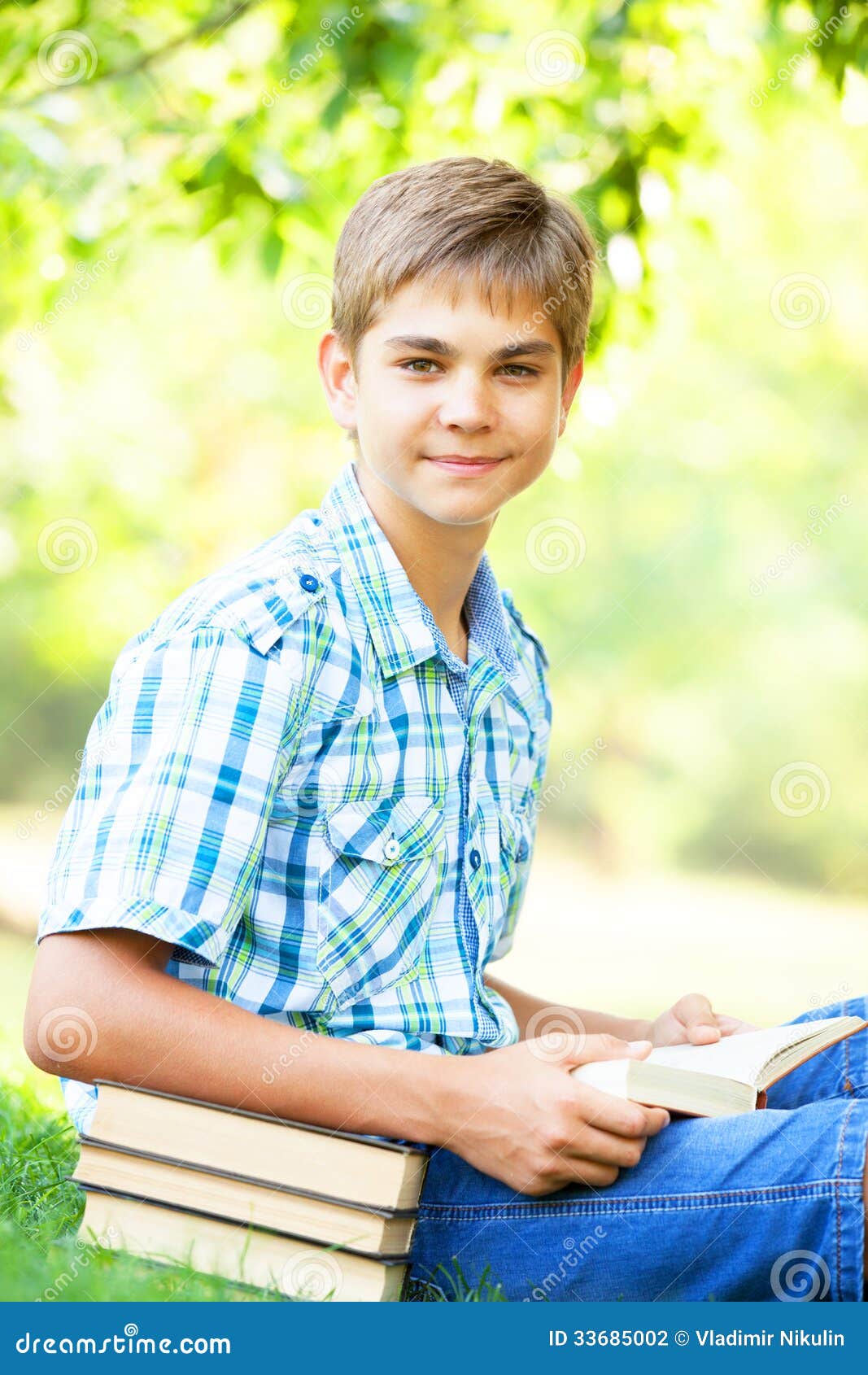 Boy with books stock photo. Image of primary, childhood - 33685002