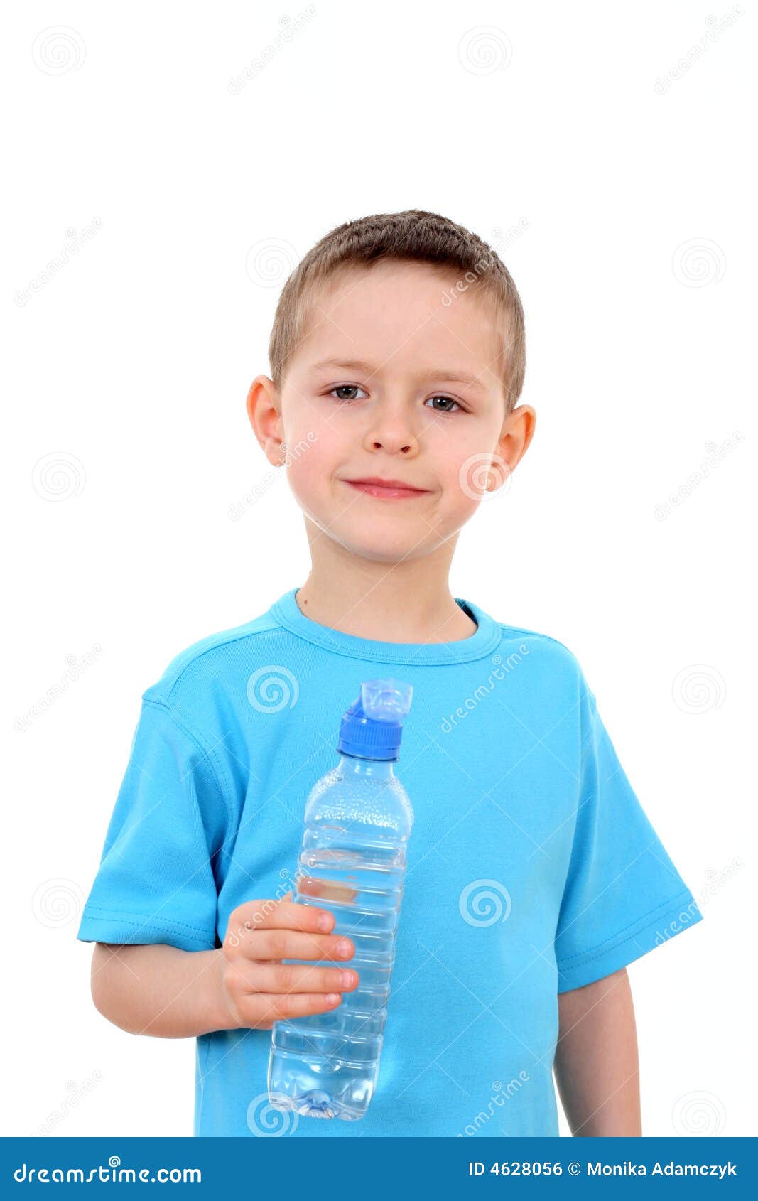 Boy and bottle of water stock photo. Image of isolated - 4628056