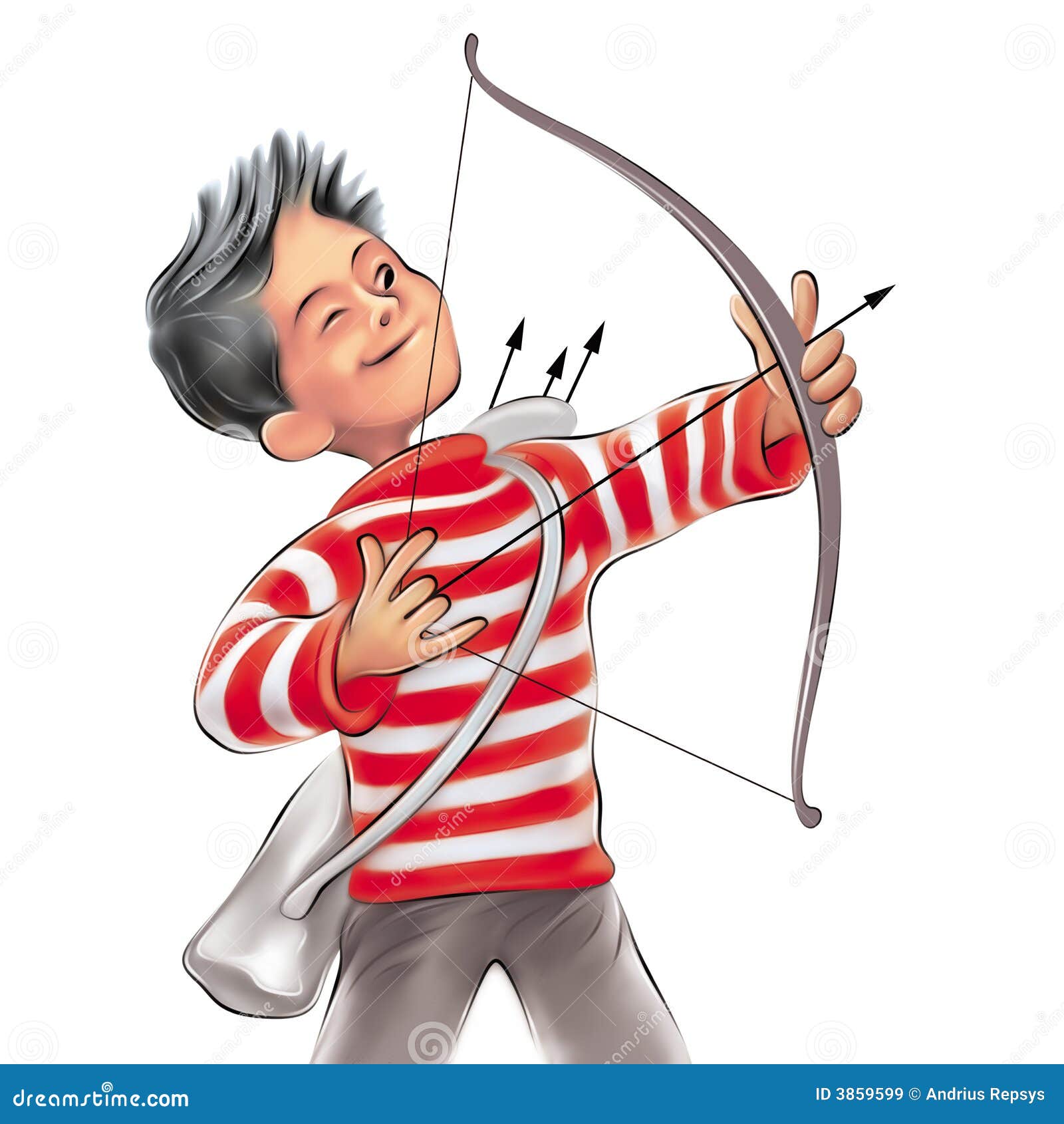 Boy and bow stock illustration. Illustration of teenager - 3859599