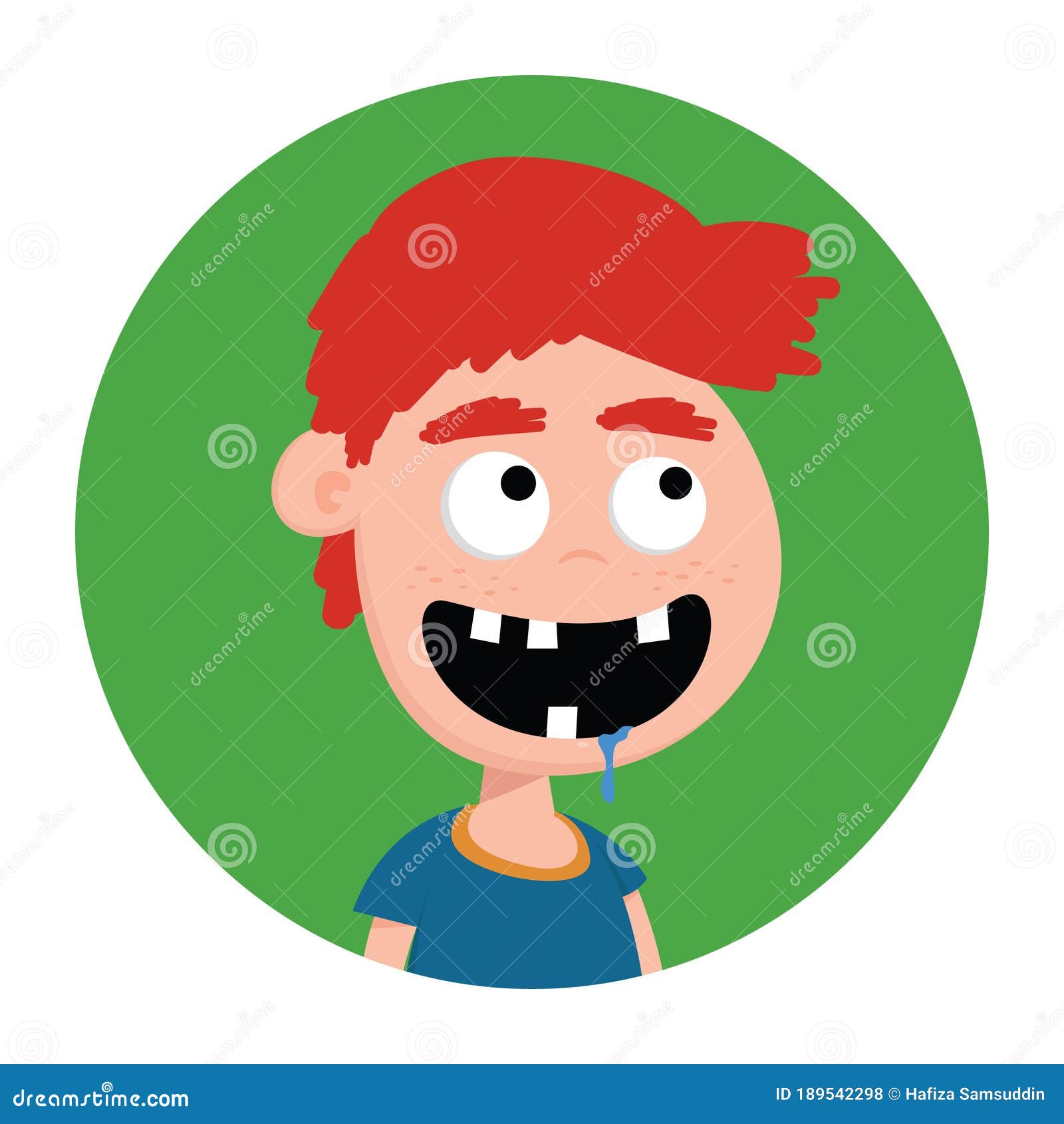 Boy with Broken Teeth. Vector Illustration Decorative Design Stock ...