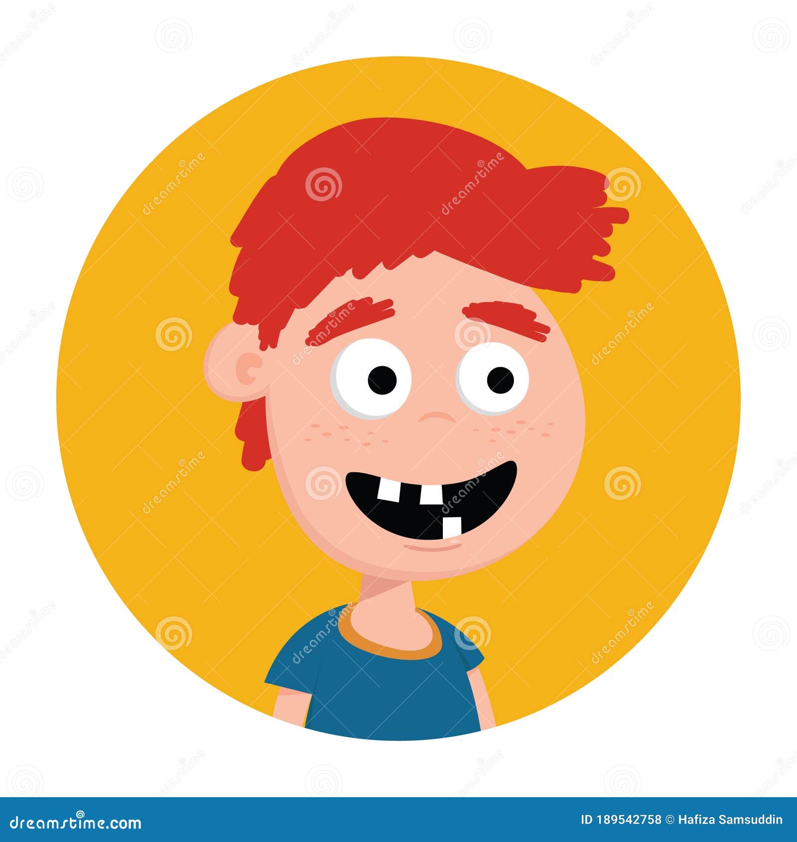 Boy with Broken Teeth. Vector Illustration Decorative Design Stock ...