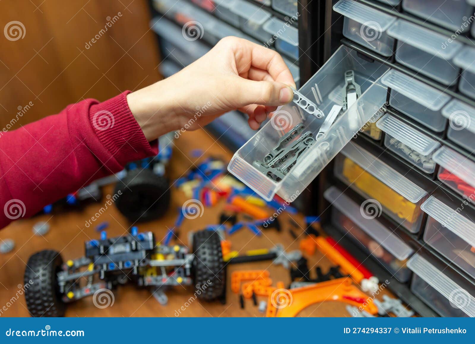 Boy Building Electronic Machine with a Help of Engineering Constructor ...