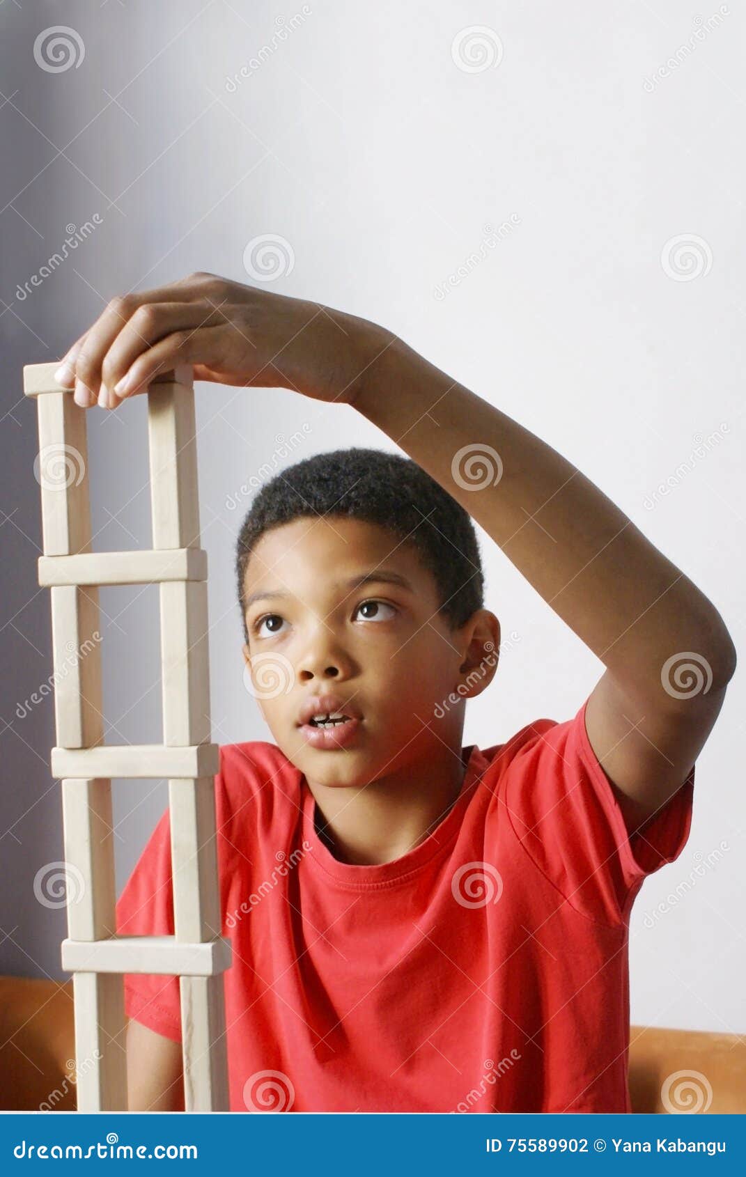 Boy building. stock photo. Image of hair, create, african - 75589902
