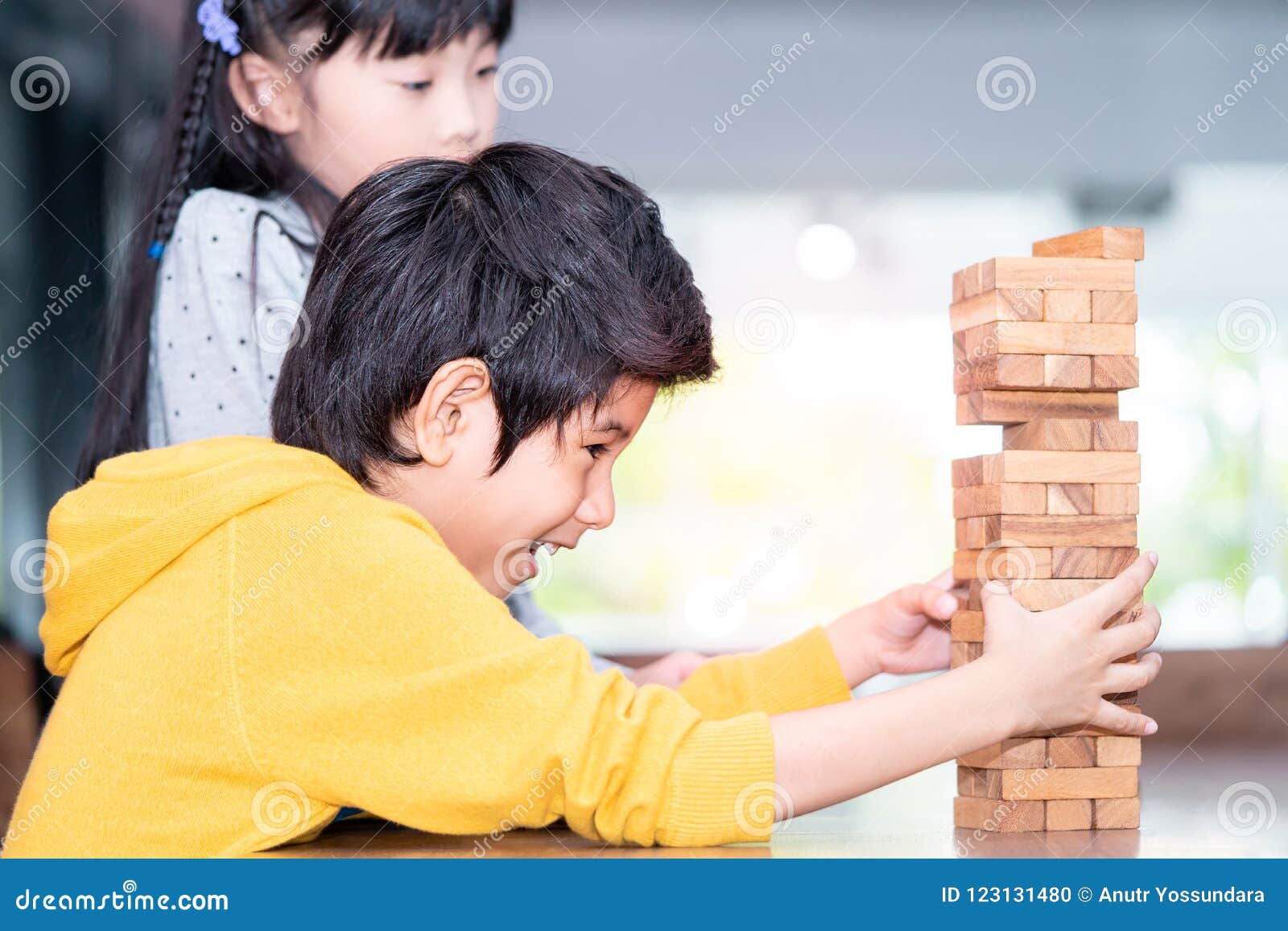 Block Tower With Blue Arrows. Growth, Development Progress. Road Map ...