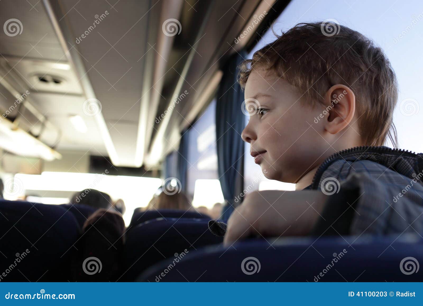 Boy in bus stock image. Image of little, toddler, male - 41100203