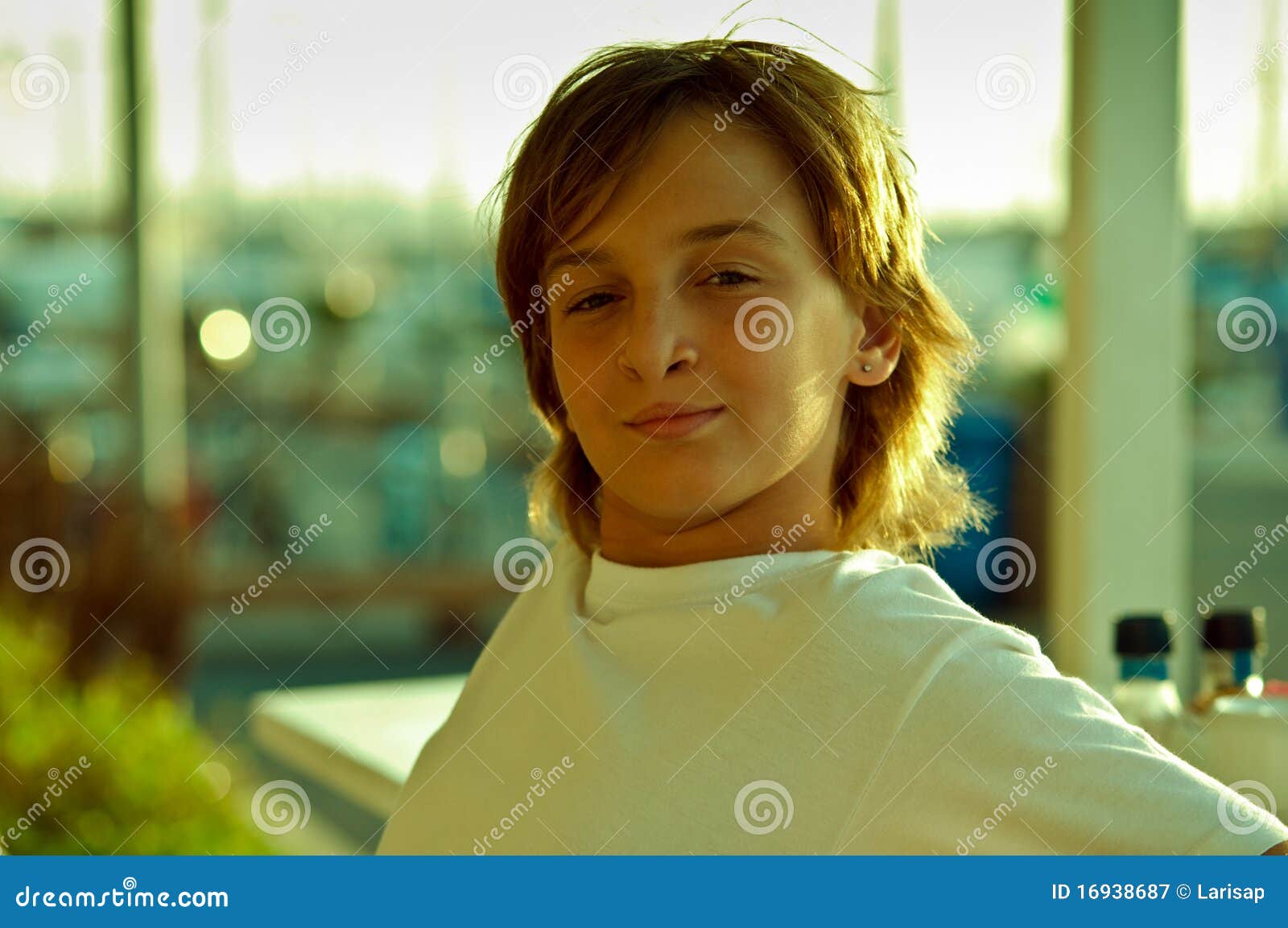 Boy in cafe . stock image. Image of portrait, junk, male - 16938687