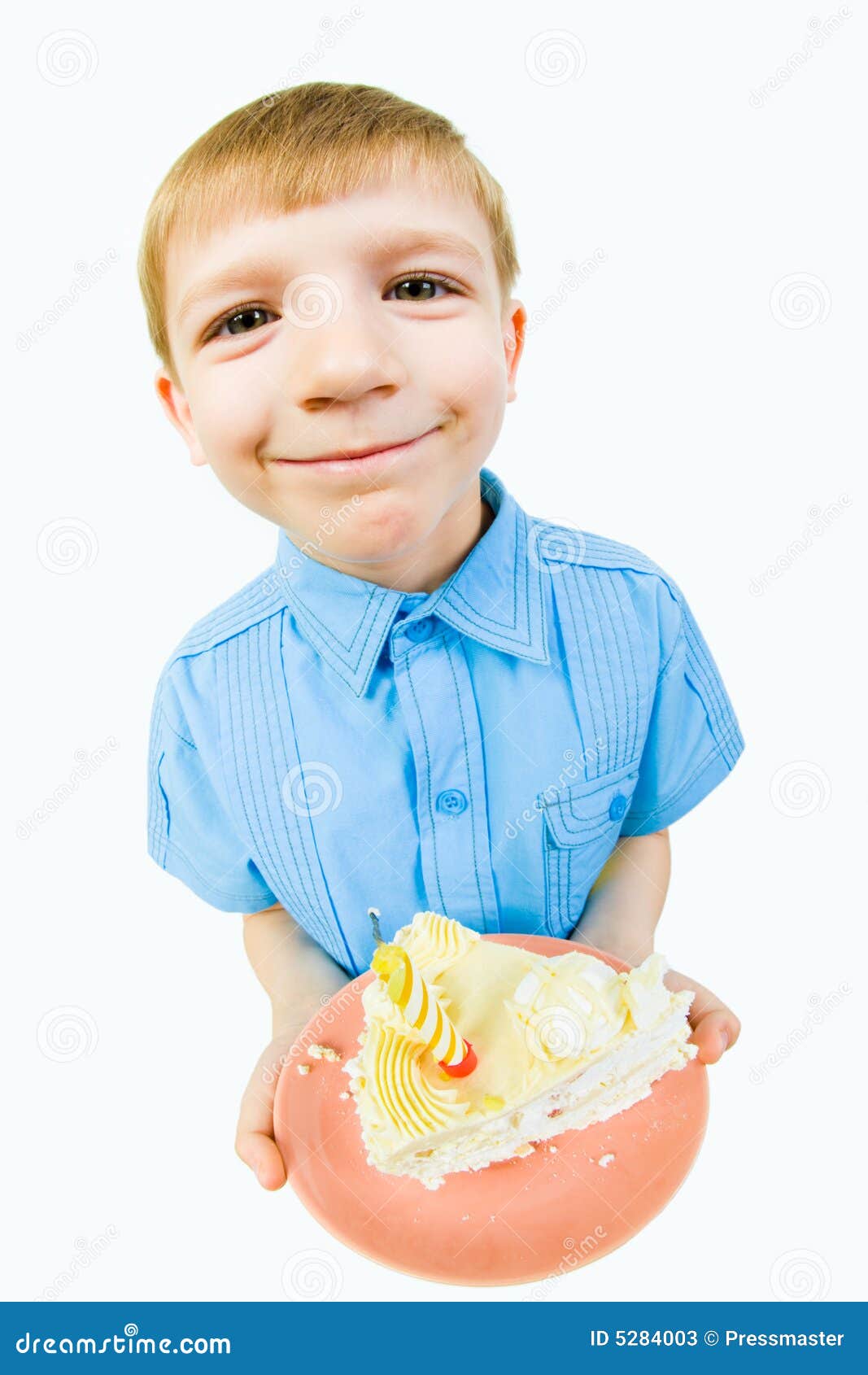 Boy with cake stock image. Image of cream, happy, birthday - 5284003