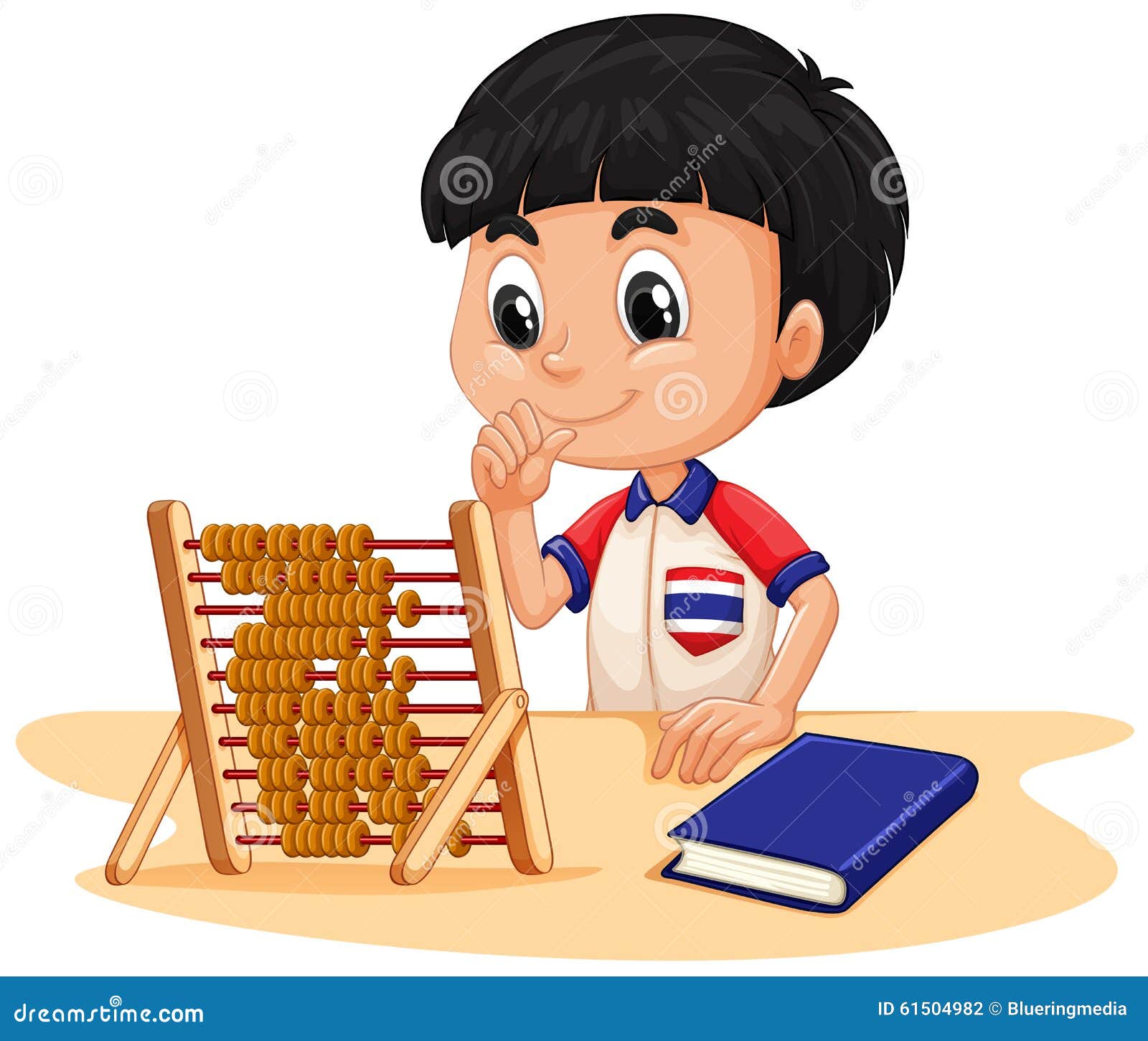 Boy Calculating with Abacus Stock Vector - Illustration of children ...