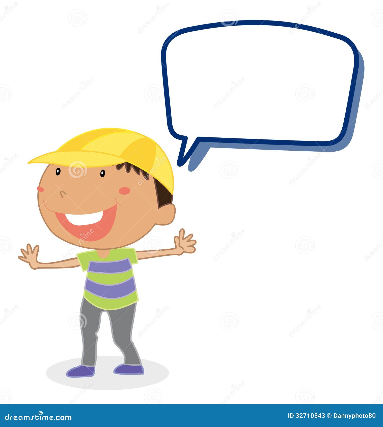 A boy and call out stock vector. Illustration of instruction - 32710343