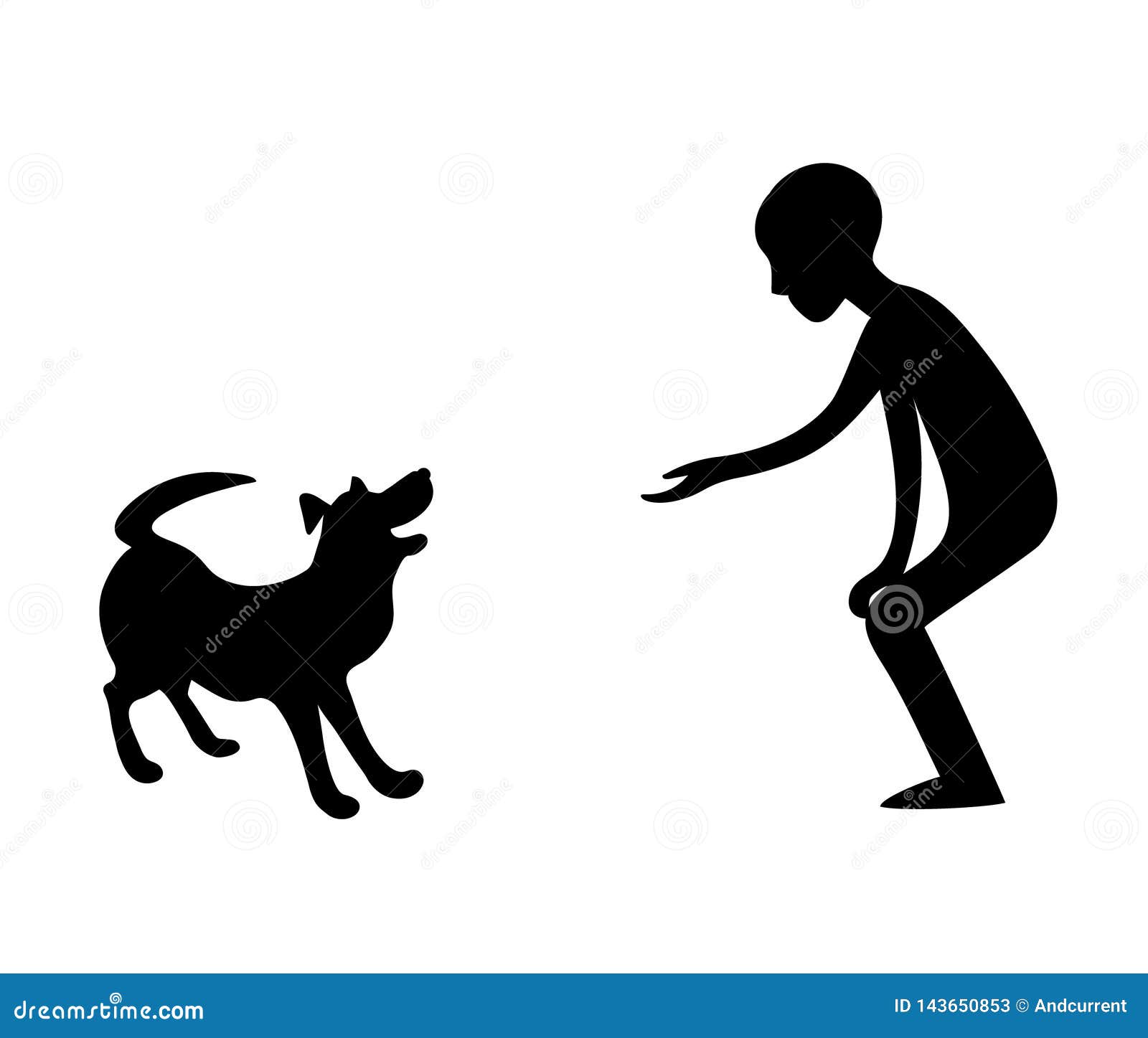 Boy Calls Dog. Vector Illustration. Stock Vector - Illustration of ...