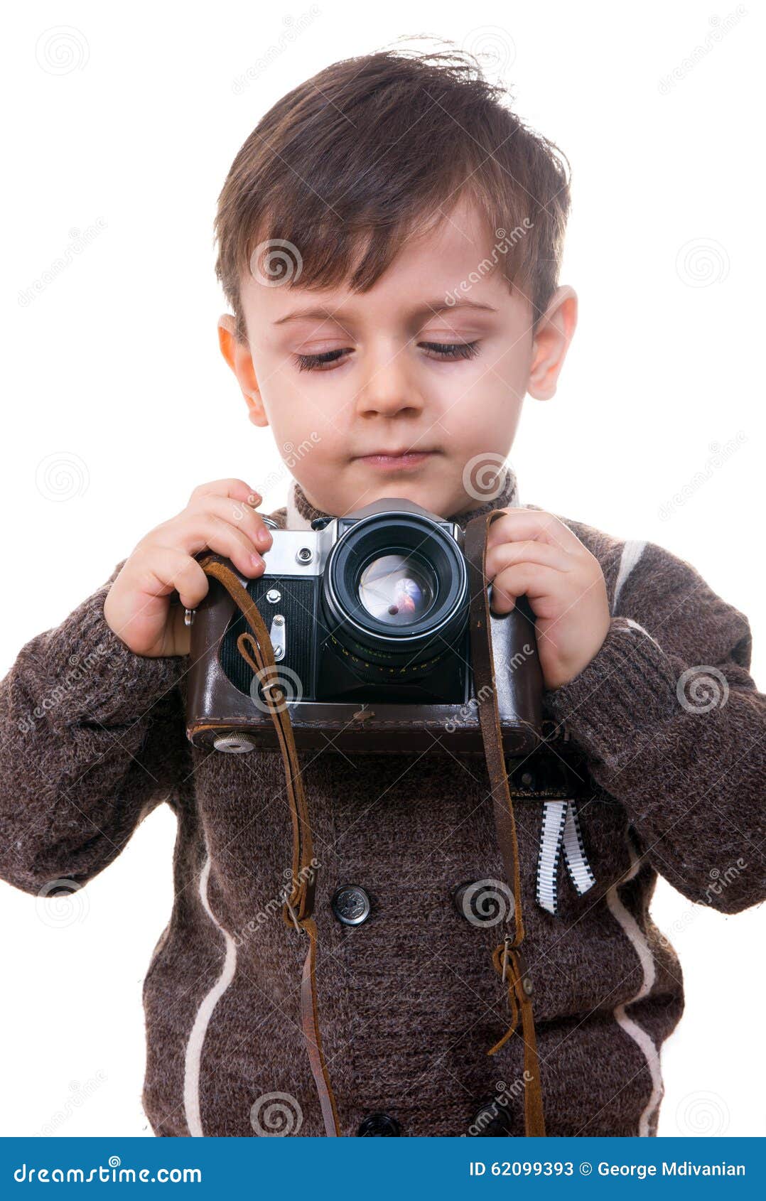 Boy with camera stock image. Image of cheerful, lens - 62099393