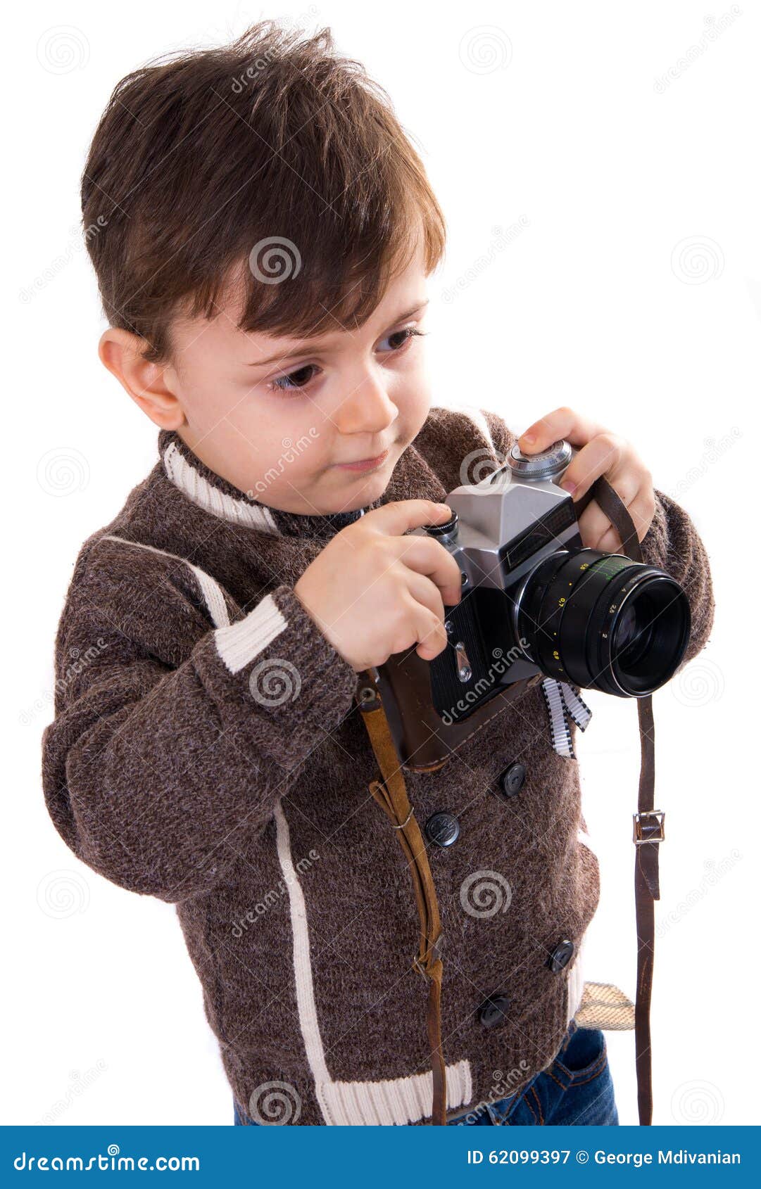 Boy with camera stock image. Image of male, studio, professional - 62099397
