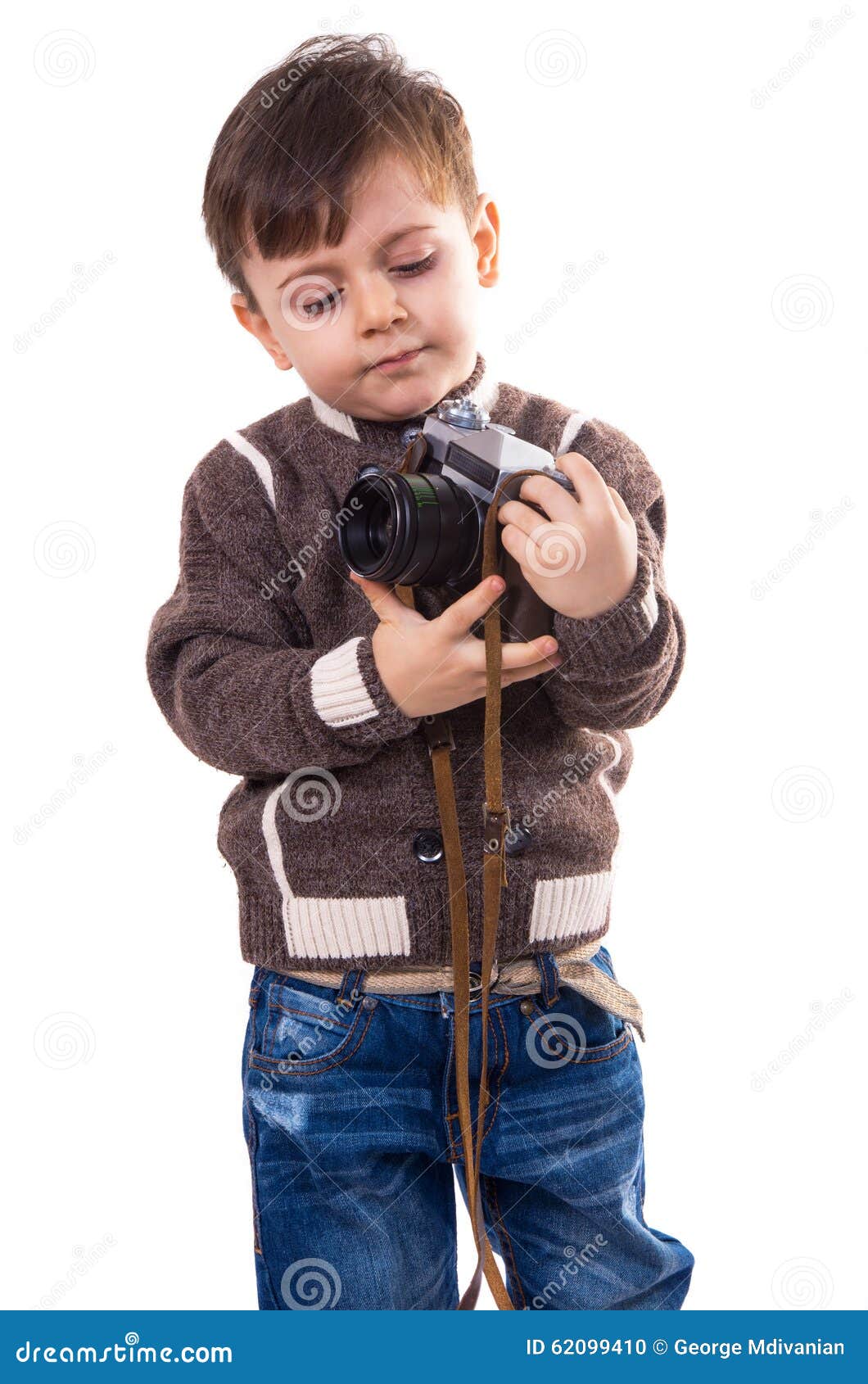 Boy with camera stock photo. Image of lens, smile, background - 62099410