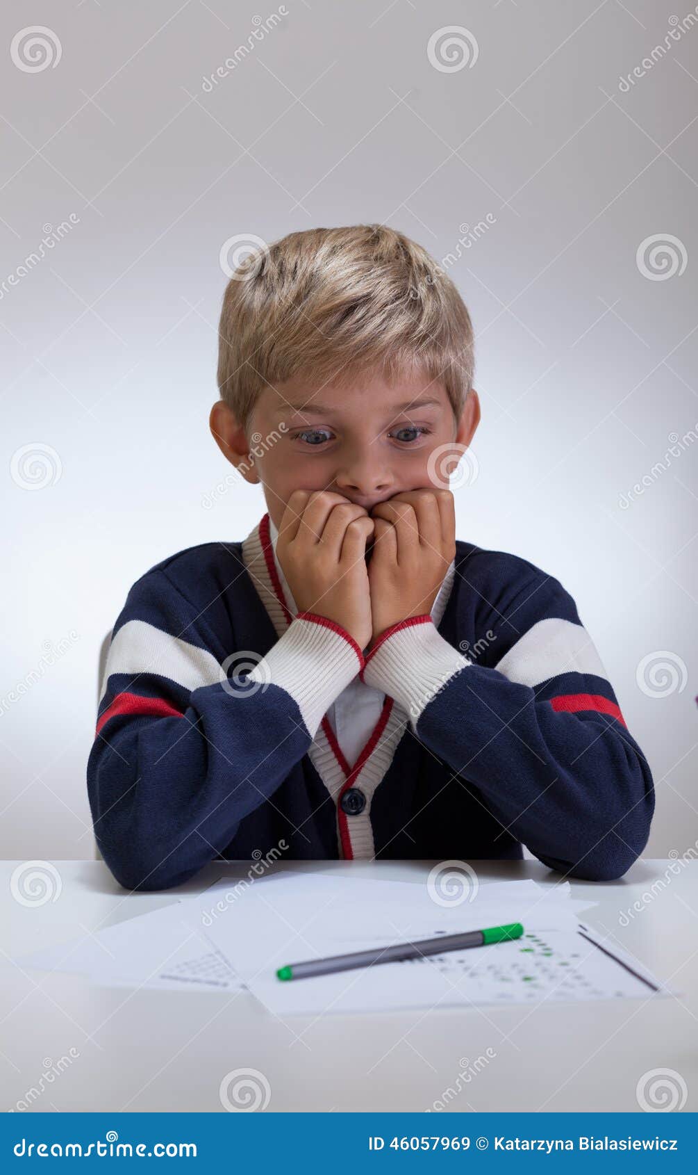 Boy Can T Doing His Homework Stock Image - Image of cute, exercise ...