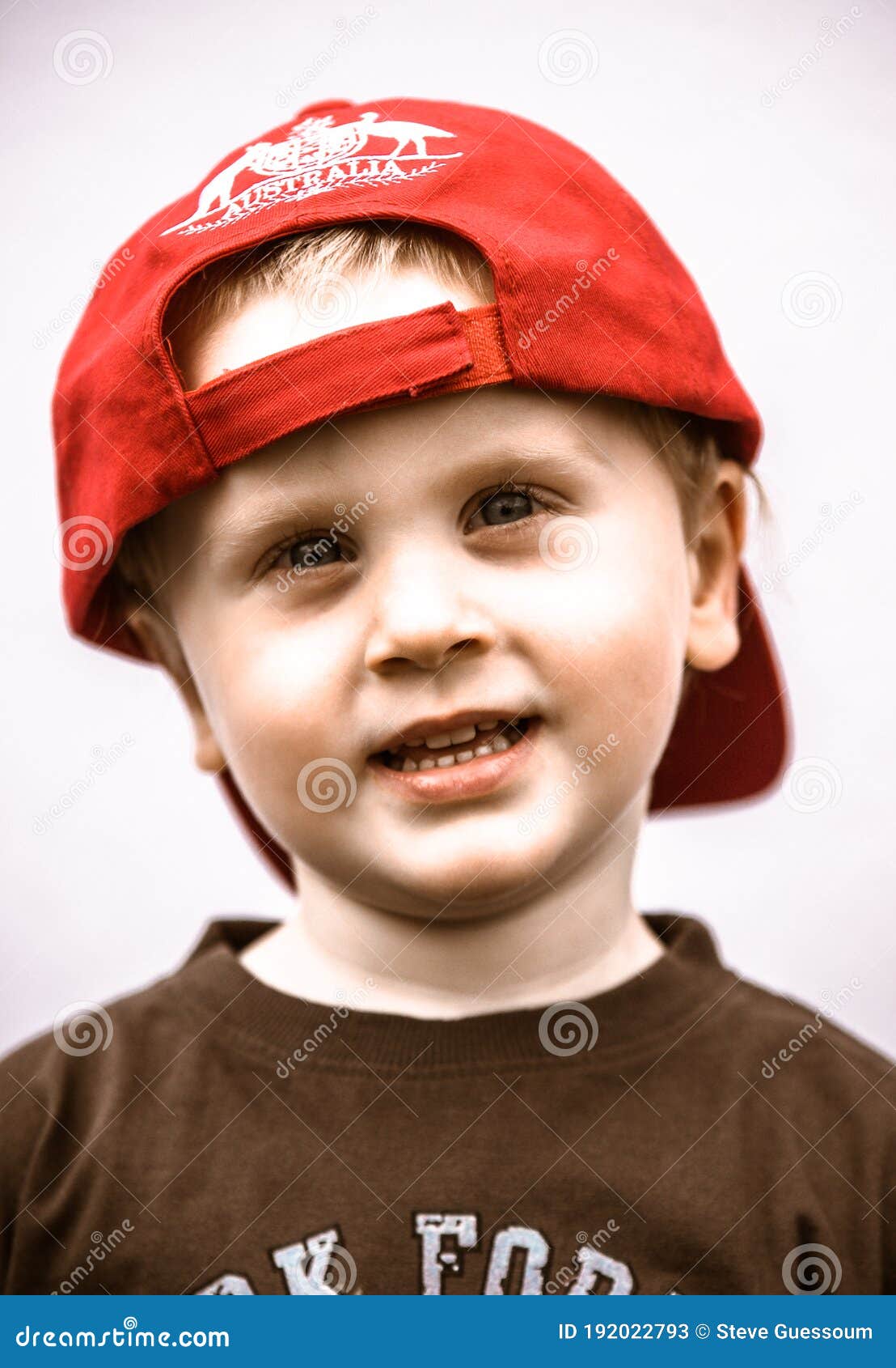 Boy with a Cap Backwards on Posing for a Portrait in My Home Studio ...
