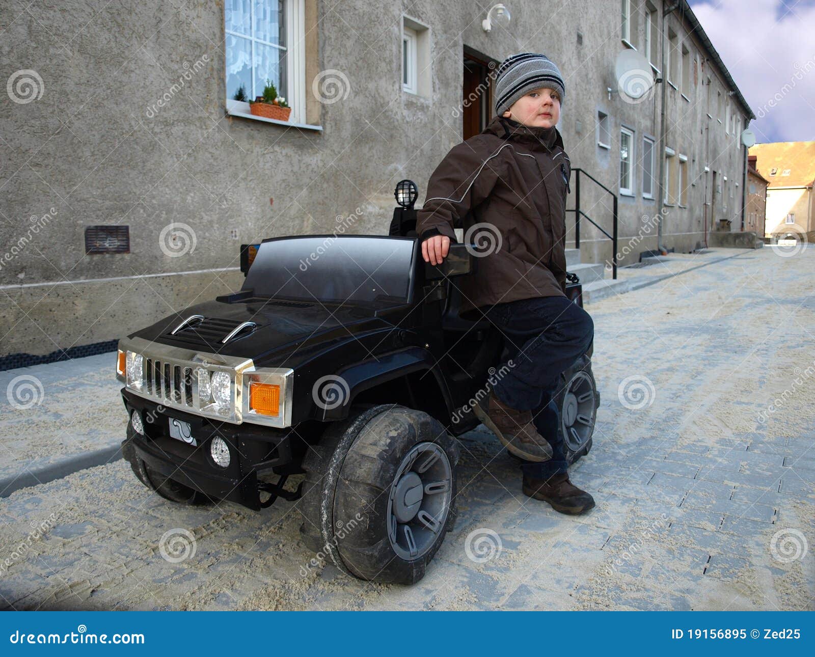 Boy with car stock image. Image of expression, playing - 19156895