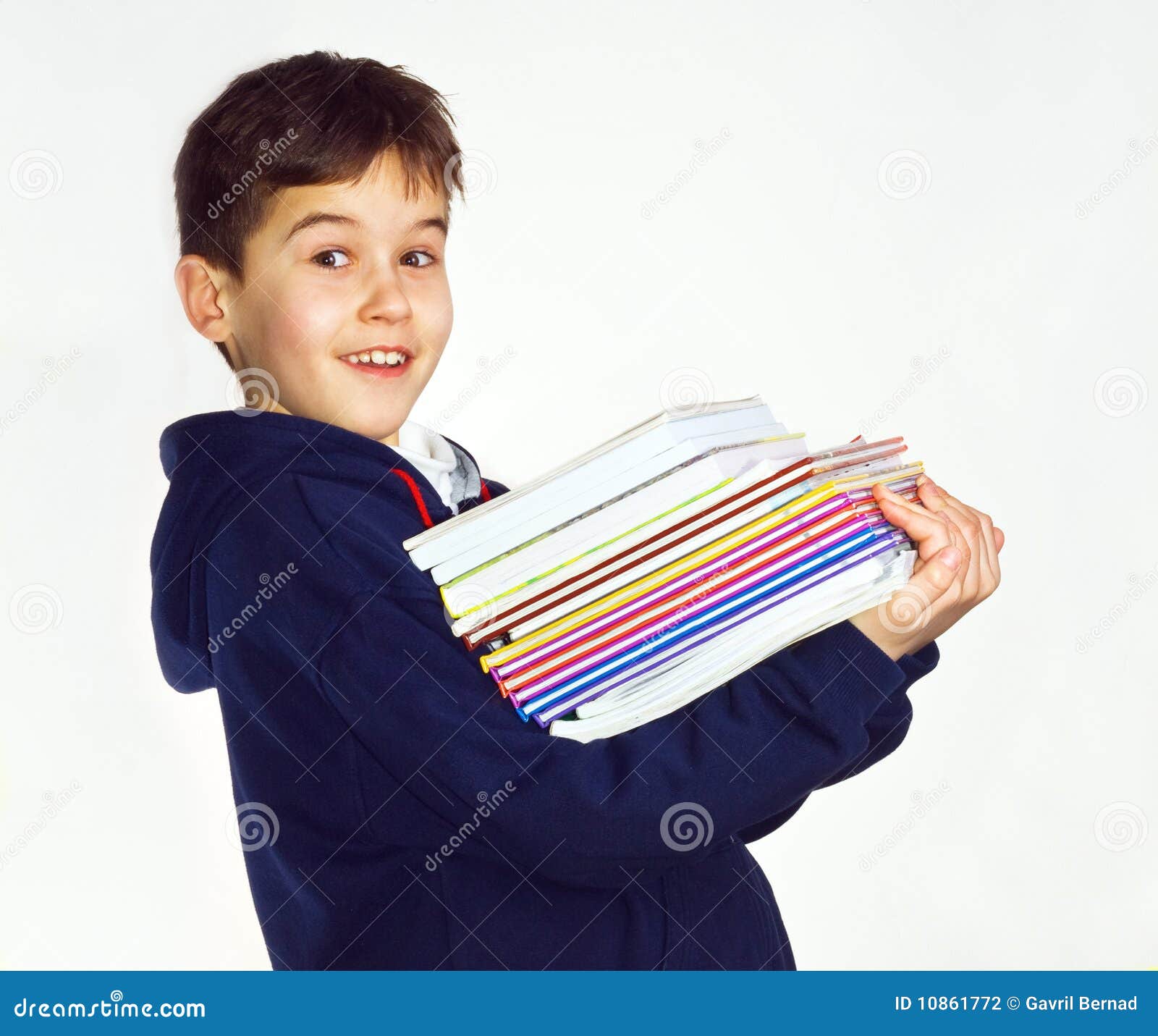 Boy carrying books stock photo. Image of effort, learning - 10861772