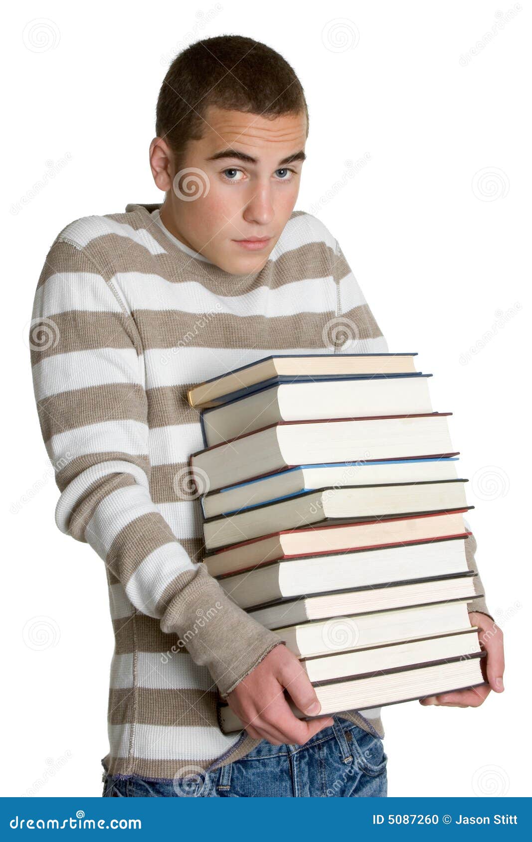 Student Carrying Too Many Books