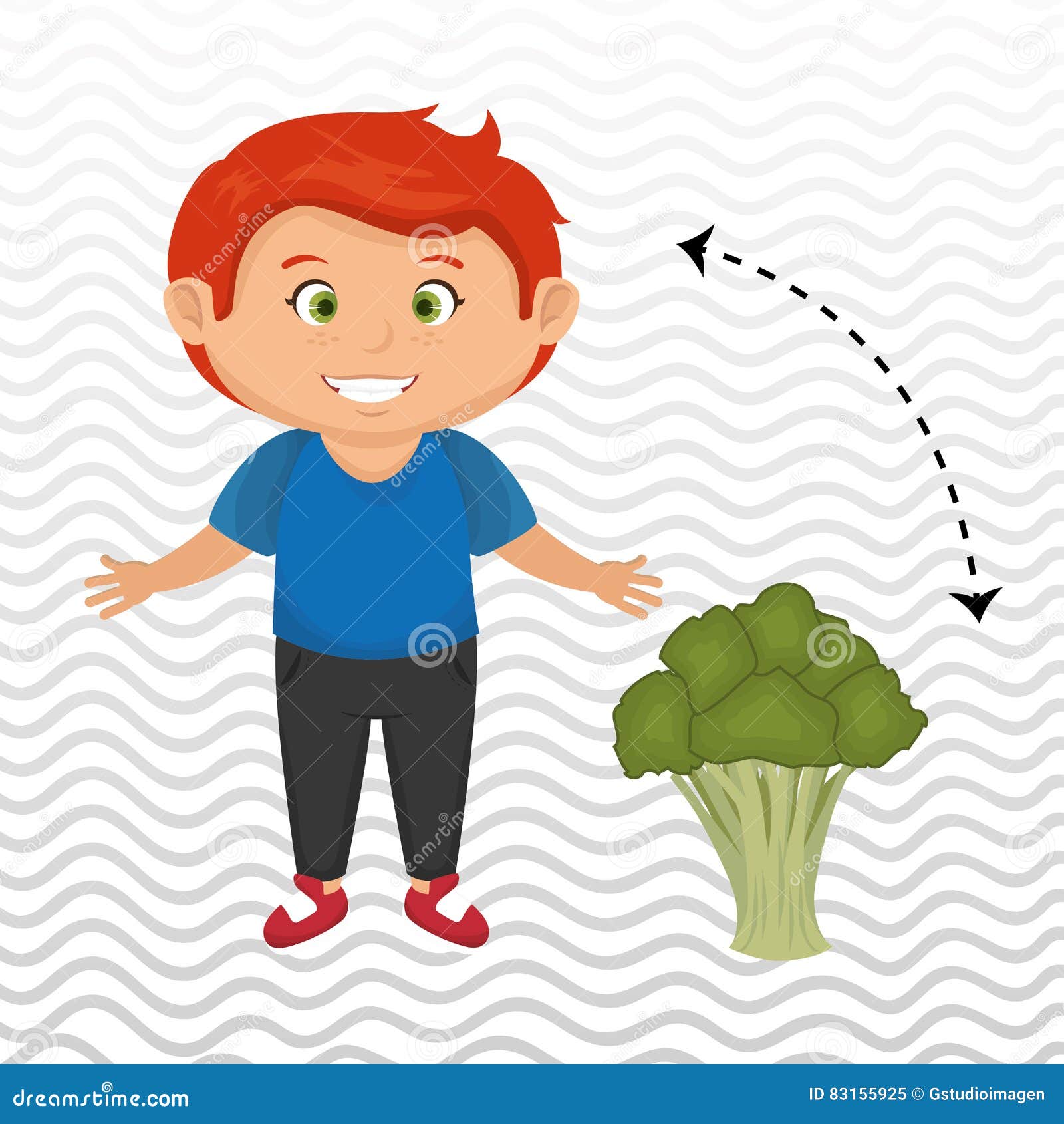 Boy Cartoon Broccoli Vegetable Stock Illustration - Illustration of ...