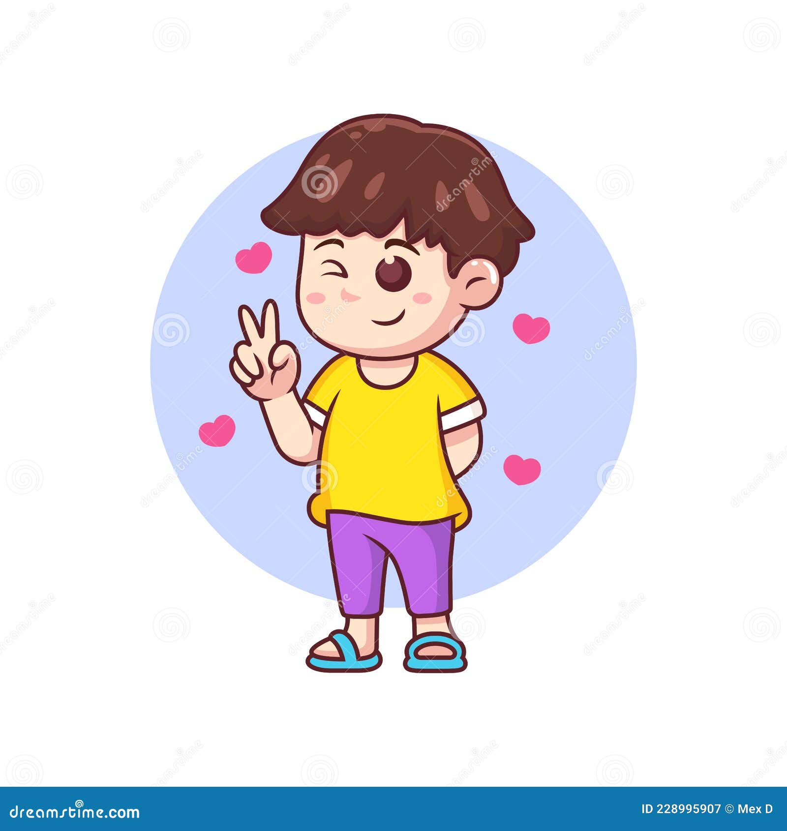 Boy cartoon with cute pose stock vector. Illustration of stand - 228995907