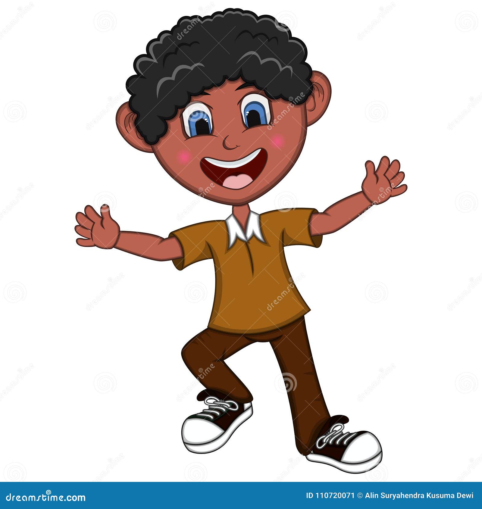 Boy Cartoon with Dancing Pose Stock Vector - Illustration of children ...