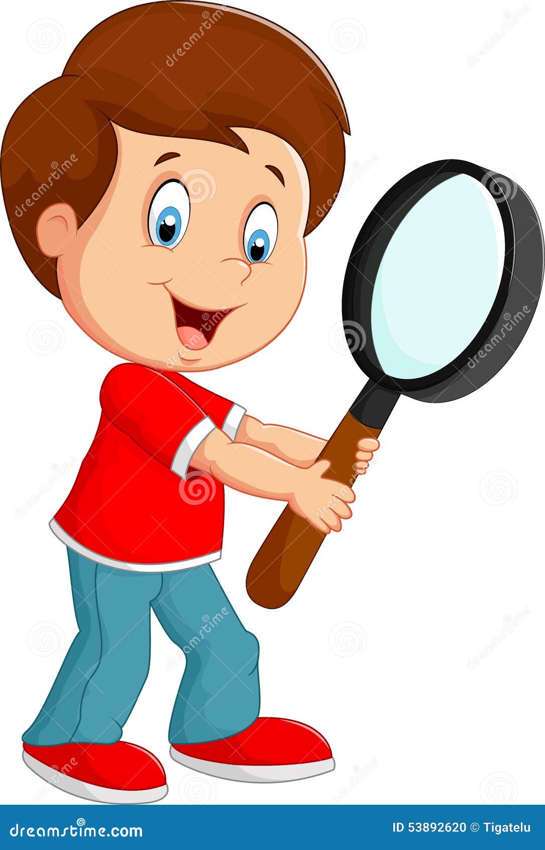 Boy Cartoon Holding A Magnifier Vector Illustration | CartoonDealer.com ...