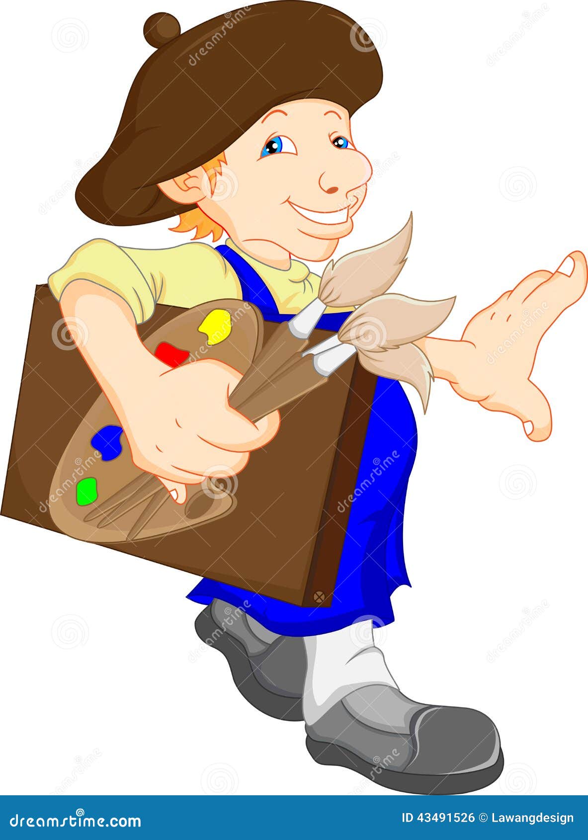 Boy cartoon painter stock vector. Illustration of artist - 43491526