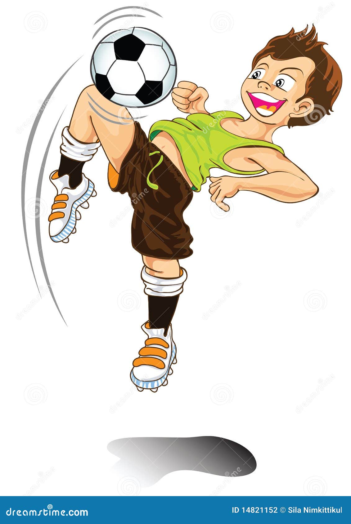 Boy Cartoon Playing Football Vector Illustration | CartoonDealer.com ...