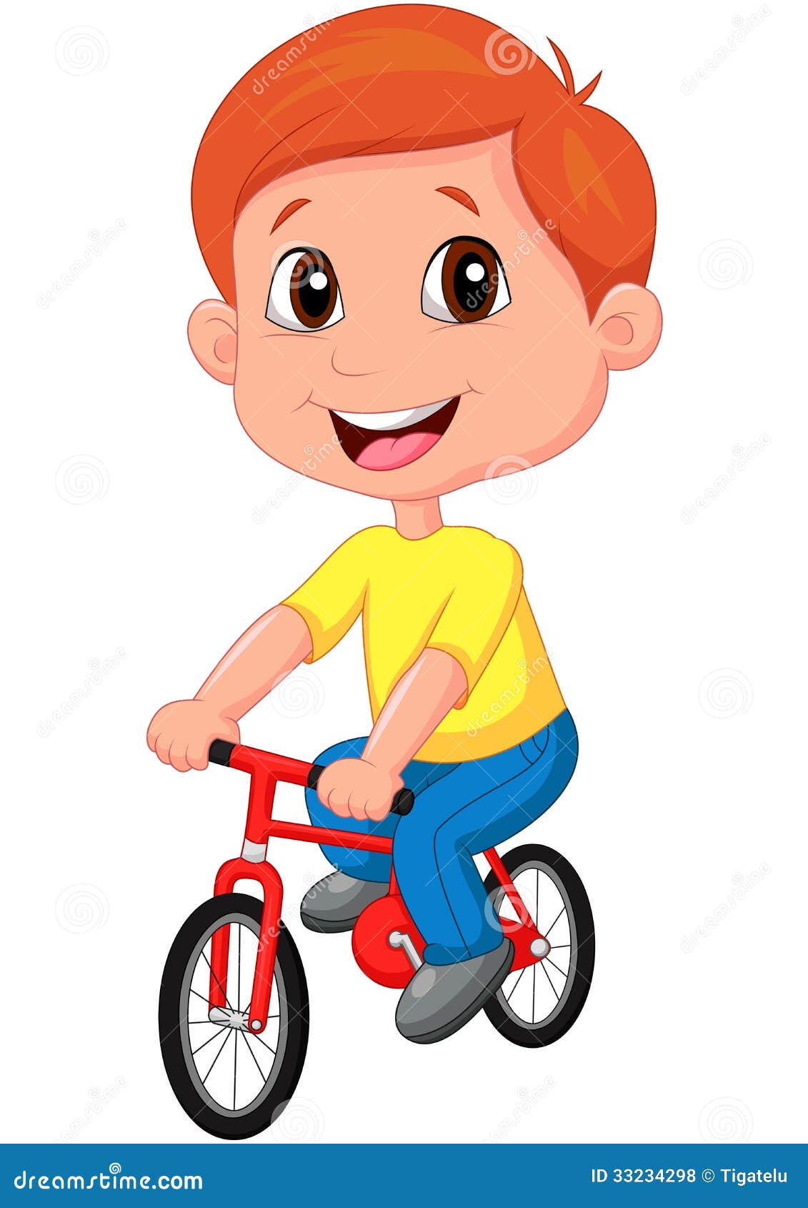Boy Cartoon Riding Bicycle Vector Illustration | CartoonDealer.com ...