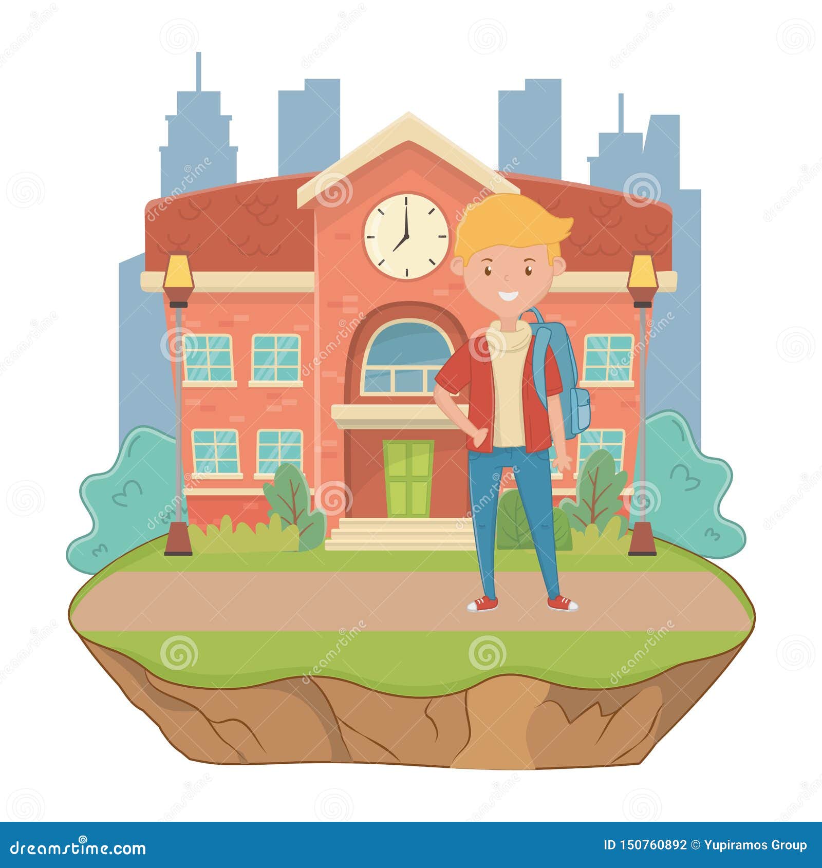 Boy Cartoon of School Design Stock Vector - Illustration of reading ...