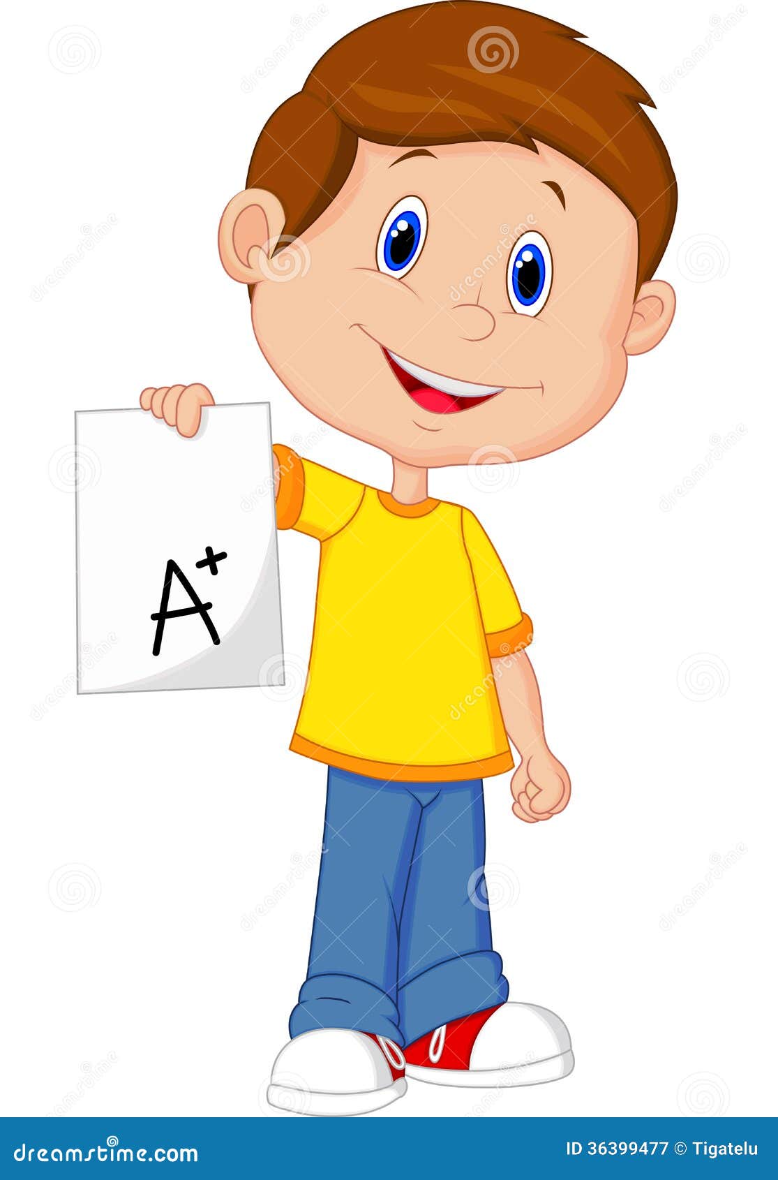 Boy Cartoon Showing Plus Grade Stock Illustrations – 21 Boy Cartoon ...
