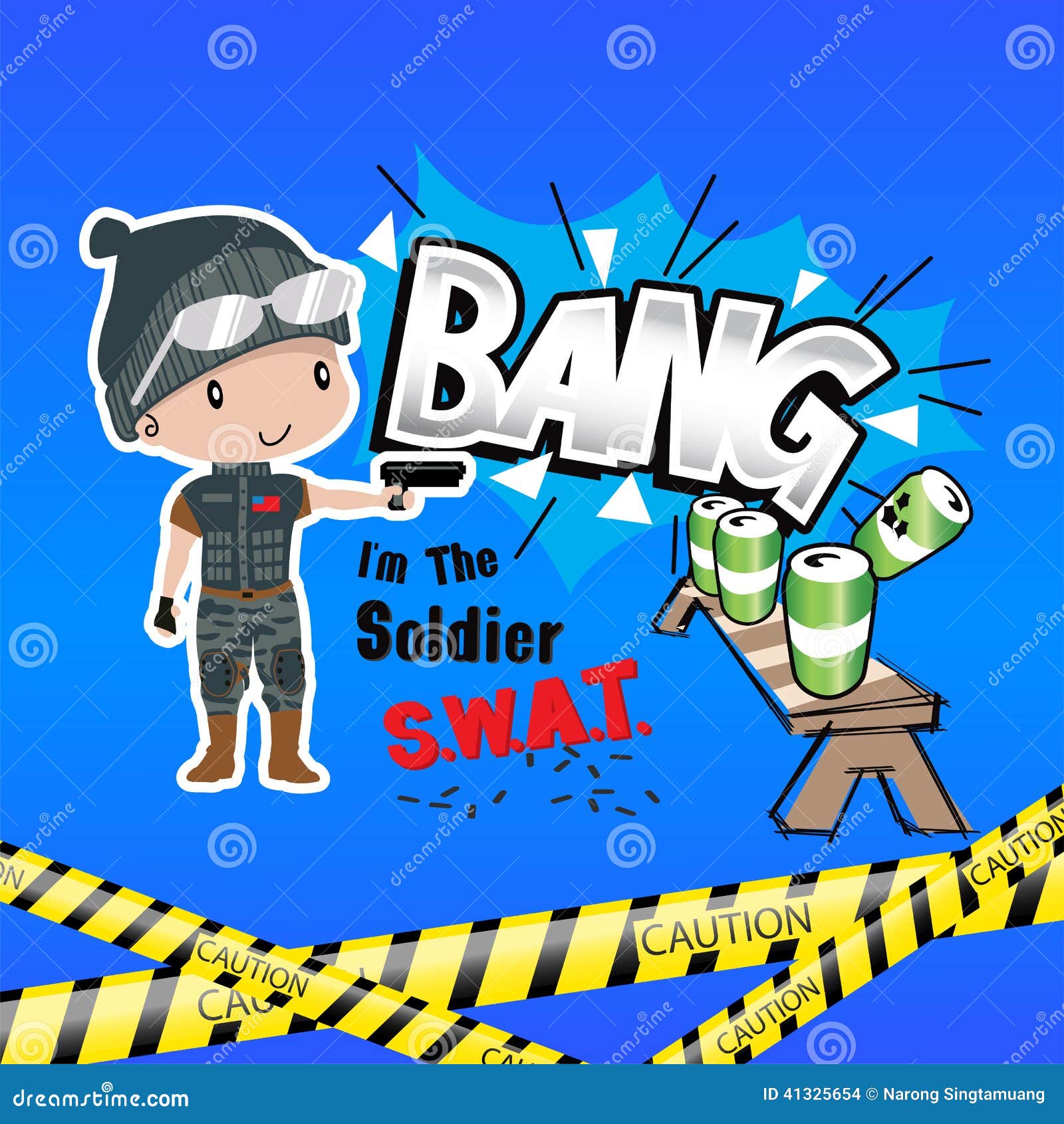 Boy Cartoon Swat Shooting Drills Stock Vector - Illustration of navy ...