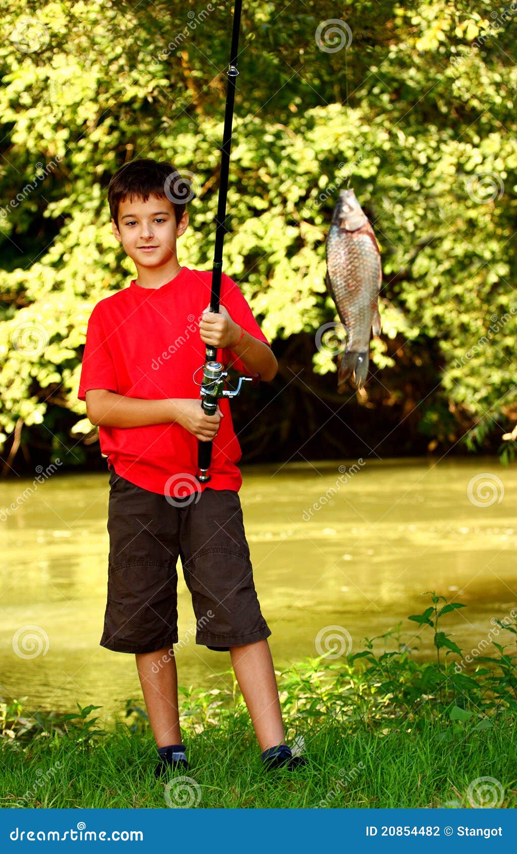 Boy Catching Fish