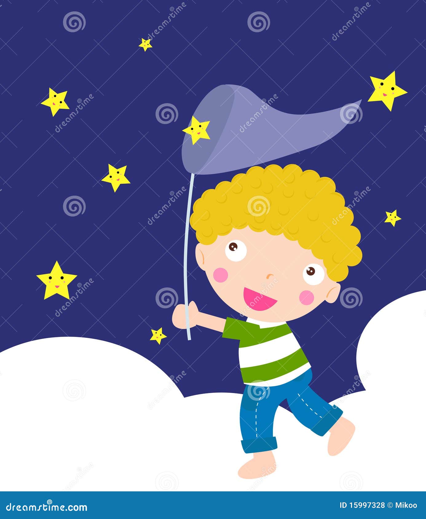 Boy catching star stock illustration. Illustration of desire - 15997328