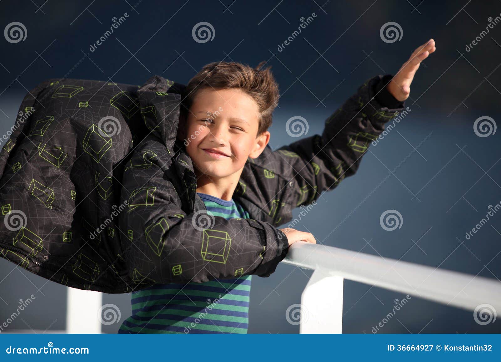 Boy catching wind stock image. Image of child, outdoors - 36664927