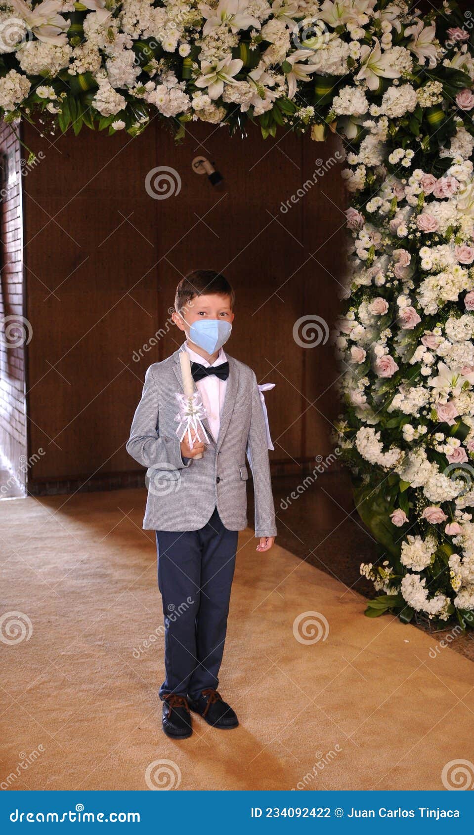 Boy Celebrating His First Holy Communion Stock Photo - Image of serene ...