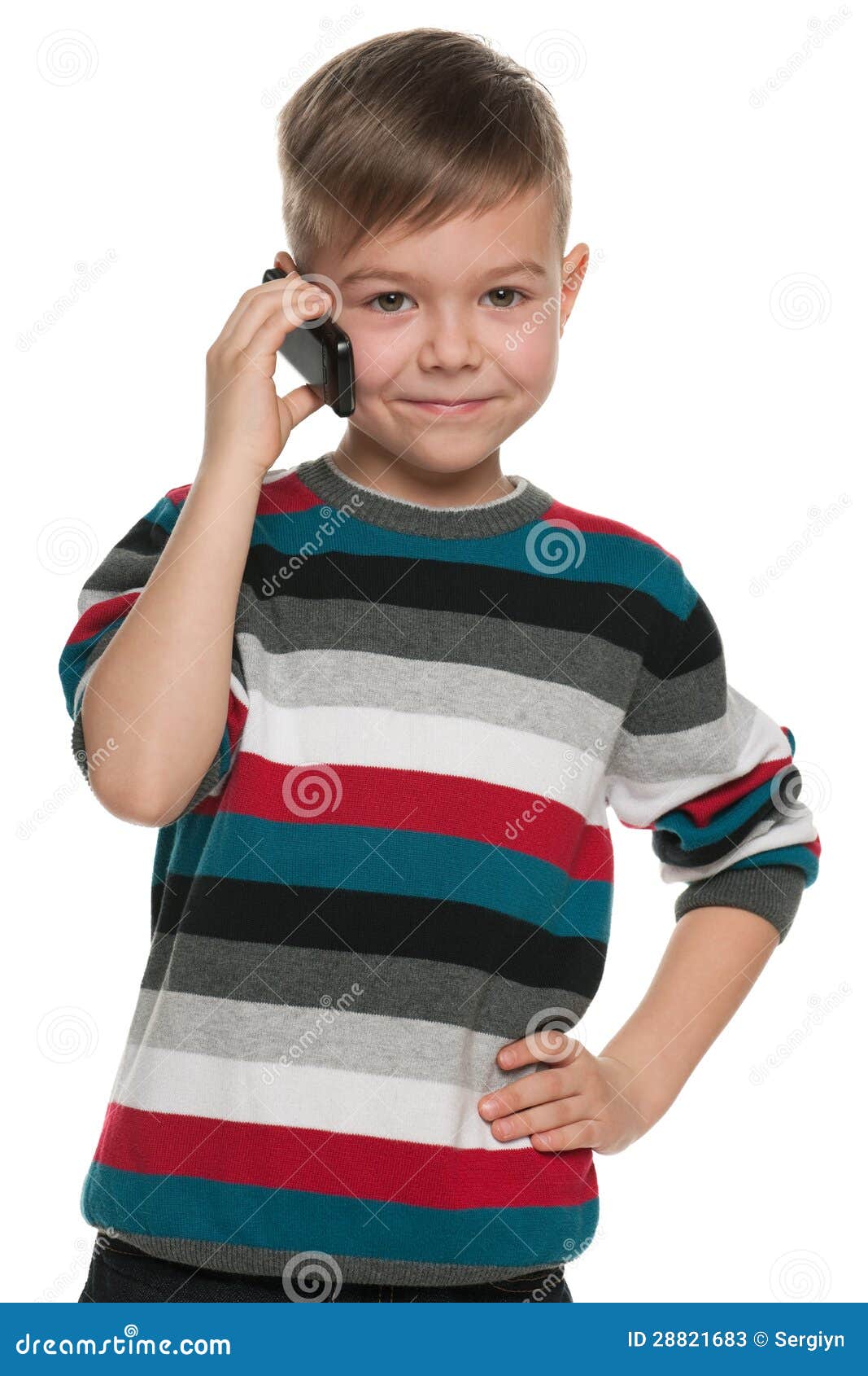 Boy with a cell phone stock image. Image of isolated - 28821683