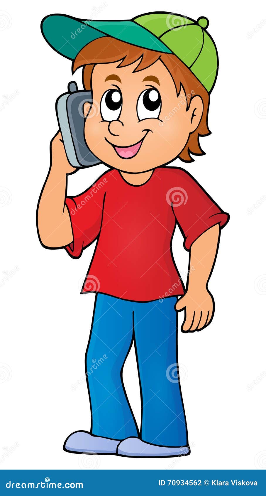 Boy with Cellphone Theme Image 1 Stock Vector - Illustration of child ...