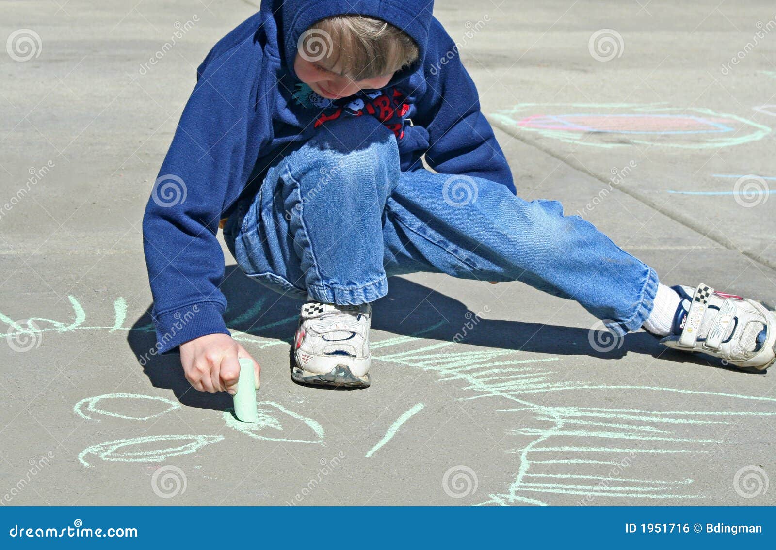 Boy with Chalk stock photo. Image of concrete, create - 1951716