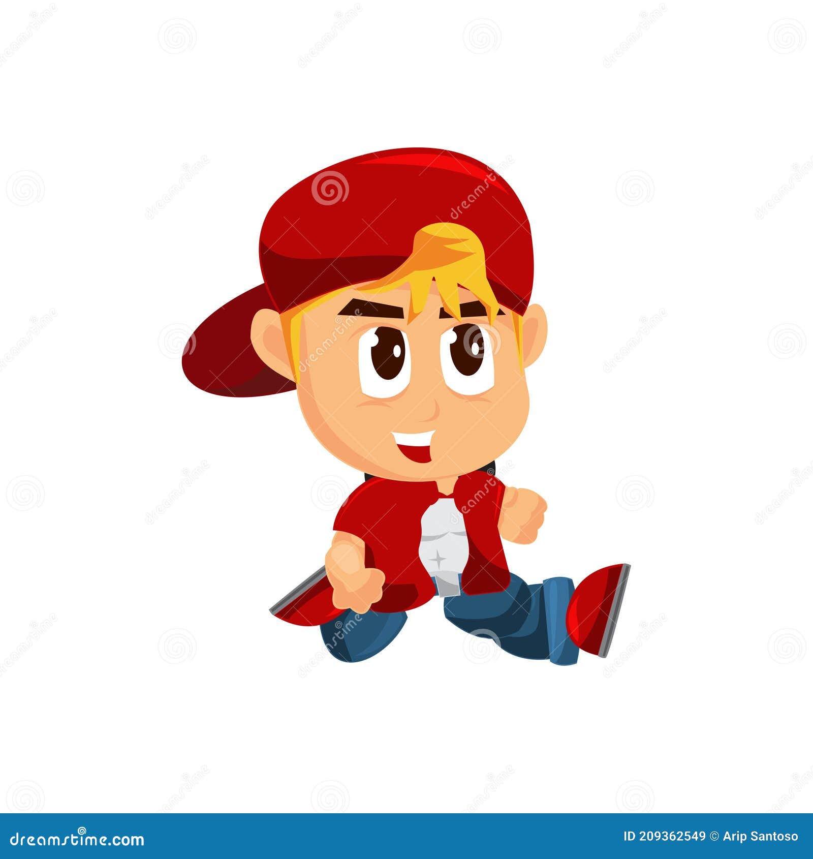 Boy Character with Hat Slide Game Kits Adventure Design Sprite Stock ...