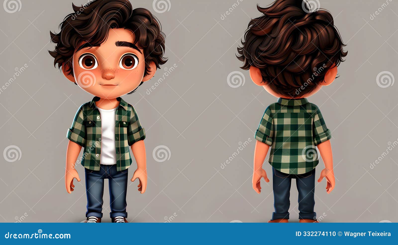 Boy Character Model Sheet for Animation. Kids Stock Illustration ...