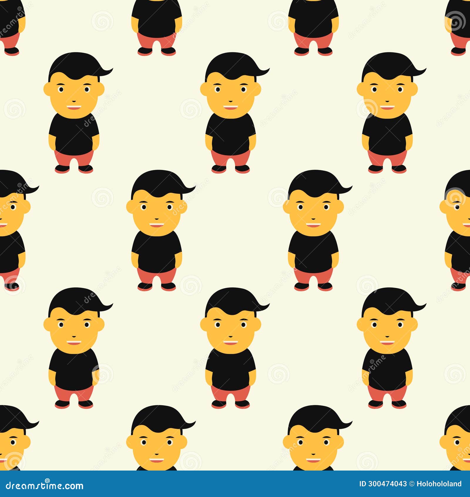 Boy Character Seamles Pattern Stock Illustration - Illustration of ...