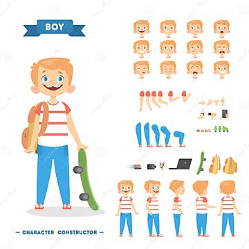 Boy character set. stock vector. Illustration of accessories - 112506577